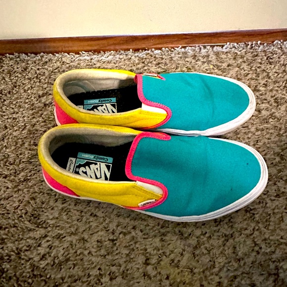 Vans | Shoes | Vans Neon Comfy Cush Slip Ons | Poshmark
